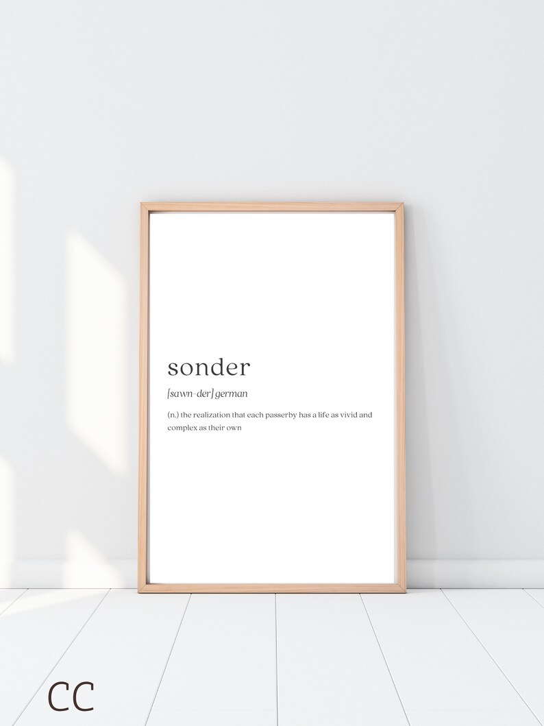 Sonder Definition | Digital Download | Minimalist Poster | Word ...