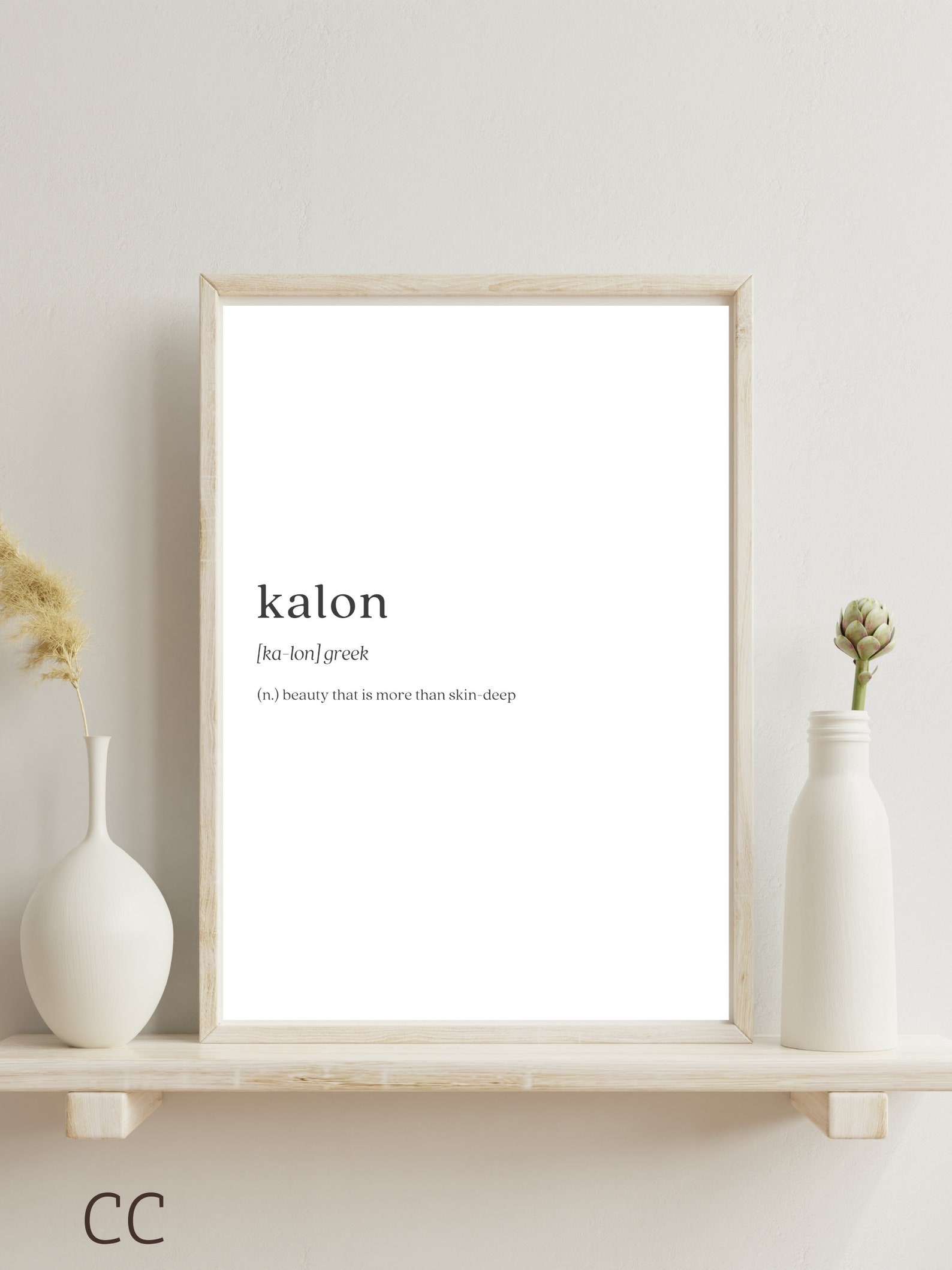 Kalon Definition | Digital Download | Minimalist Poster | Word ...