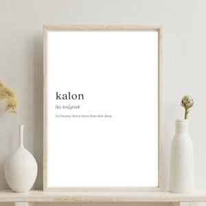 Kalon Definition | Digital Download | Minimalist Poster | Word ...