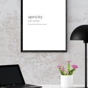 Apricity Definition | Digital Download | Minimalist Poster | Word ...
