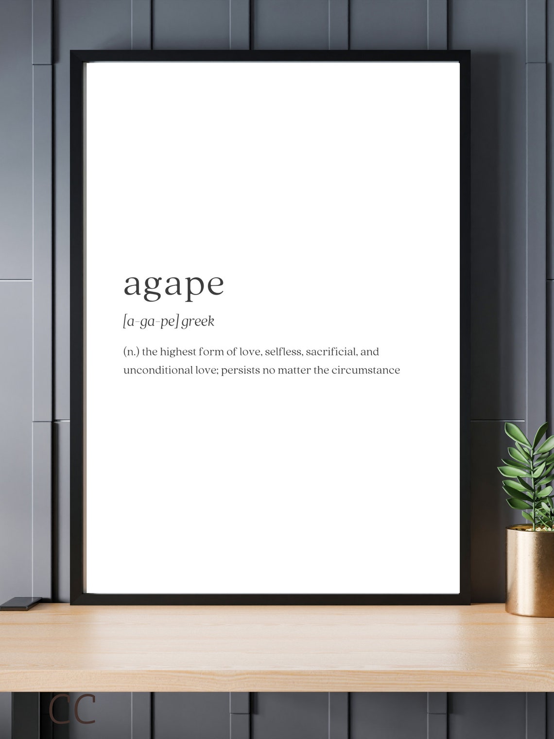 Agape Definition | Digital Download | Minimalist Poster | Word ...