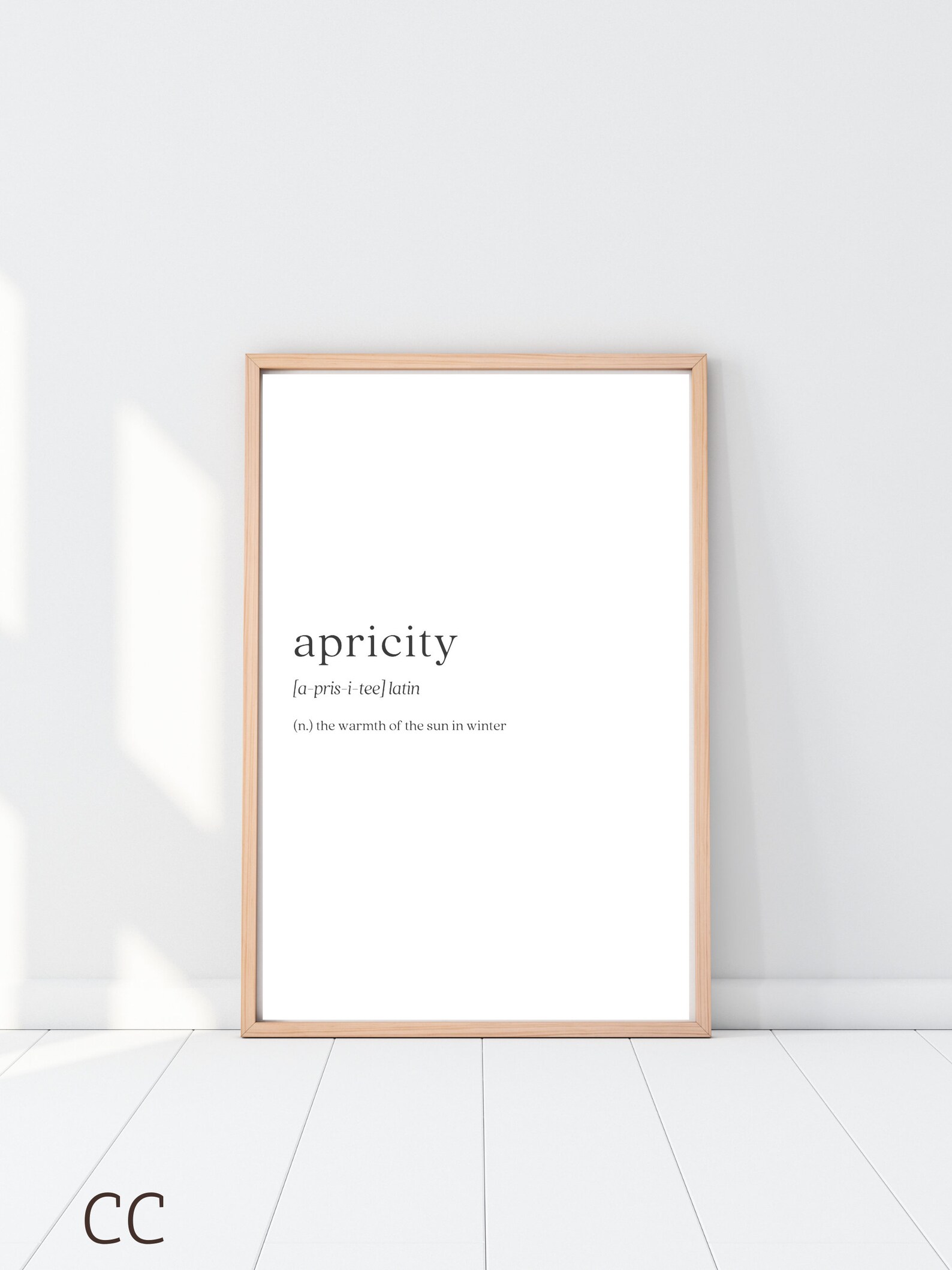 Apricity Definition | Digital Download | Minimalist Poster | Word ...