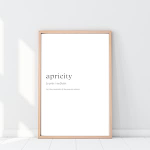 Apricity Definition | Digital Download | Minimalist Poster | Word ...