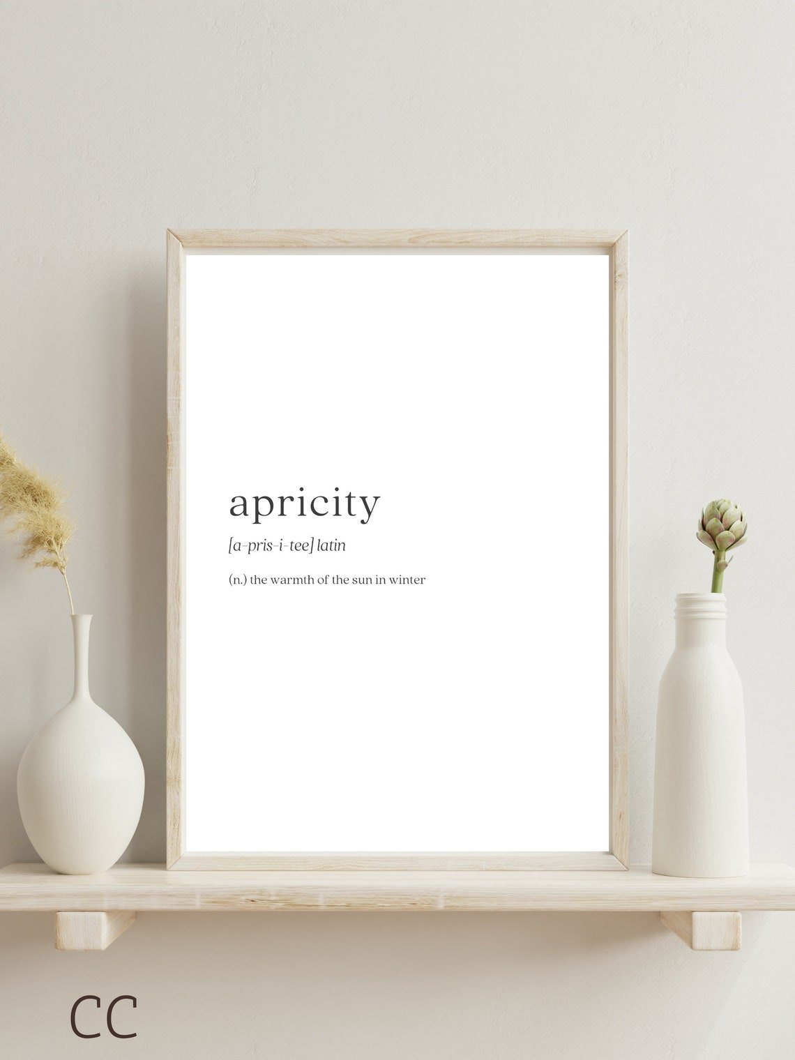 Apricity Definition Digital Download Minimalist Poster Word Definition ...