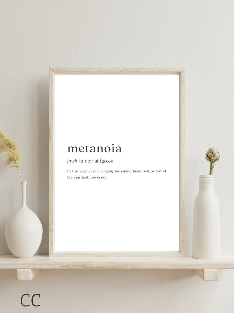 Metanoia Definition | Digital Download | Minimalist Poster | Word ...