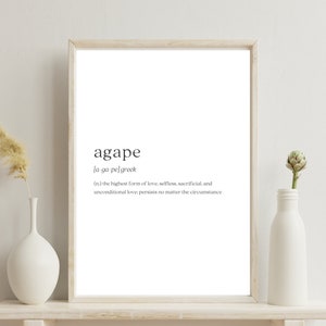Agape Definition | Digital Download | Minimalist Poster | Word ...