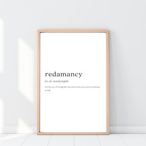Redamancy Definition | Digital Download | Minimalist Poster | Word ...
