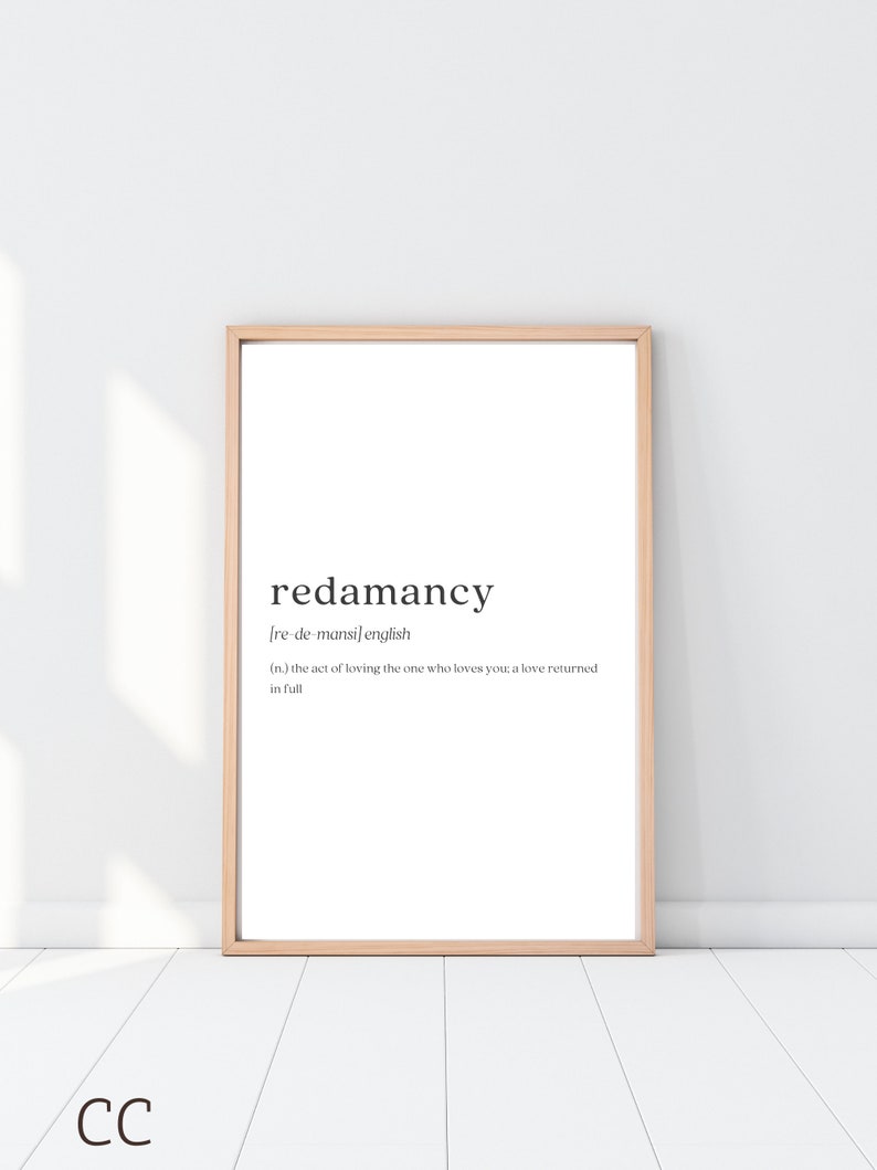 Redamancy Definition | Digital Download | Minimalist Poster | Word ...