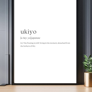 Ukiyo Definition Digital Download Minimalist Poster Word Definition ...