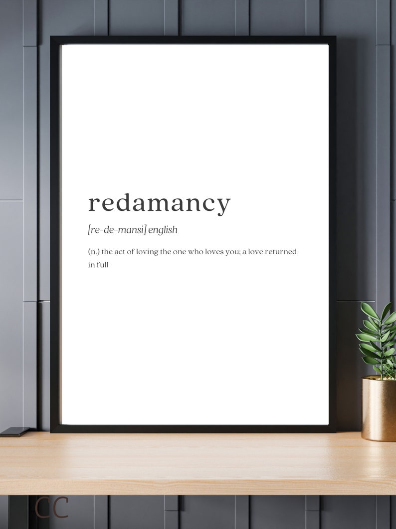 Redamancy Definition | Digital Download | Minimalist Poster | Word Definition Wall Art | Home ...