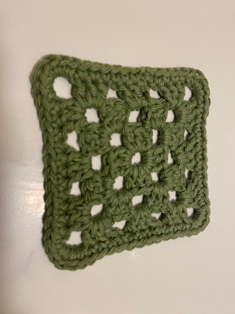 Sage Green Granny Square Coaster | Cotton Coaster - Etsy