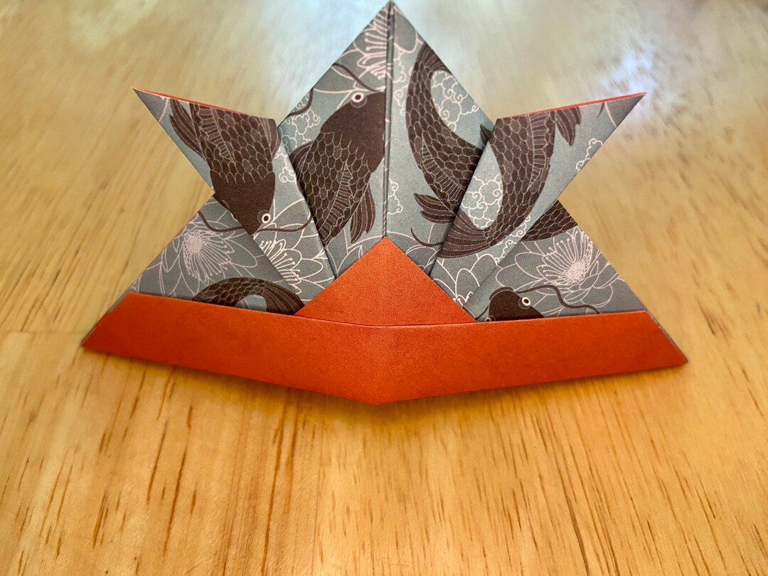 Origami Samurai Helmet | Patterned Paper Helmet Bookmark - Etsy