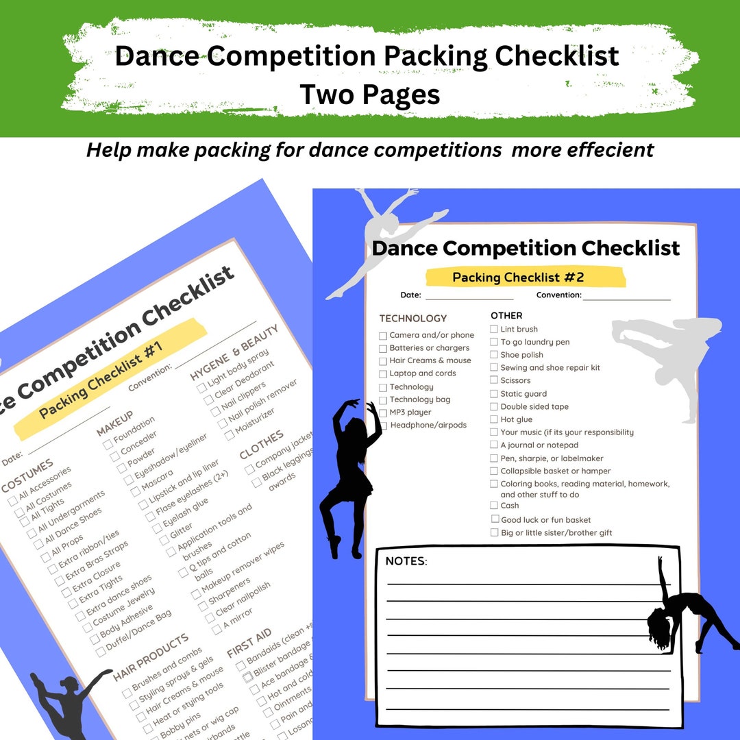 Dance Competition Packing List Competition Season Dance Mom Complete ...