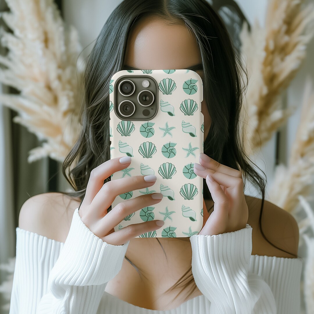Seashell Beach Phone Case, Mermaidcore Coastal Collage Phone Cover ...