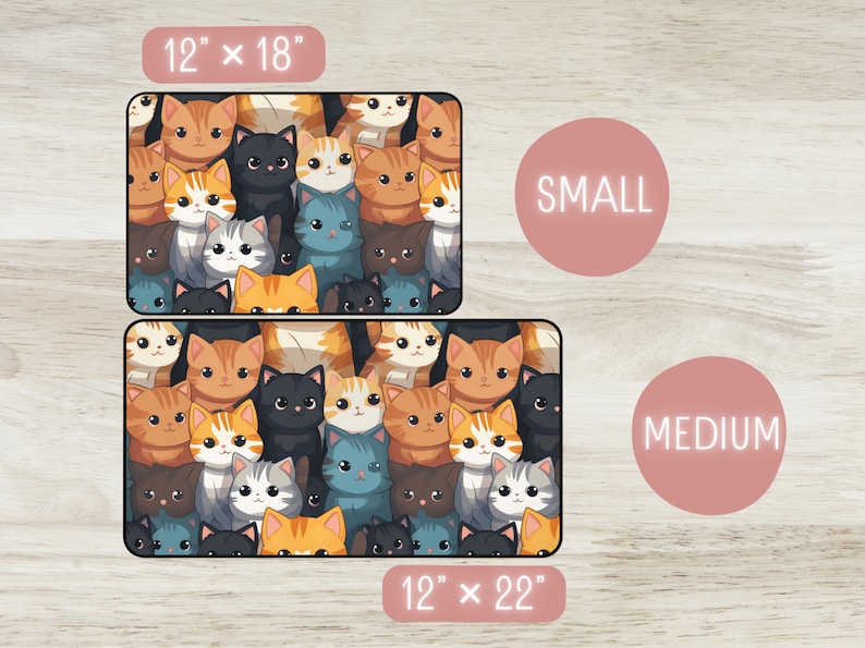 Cat Desk Mat, Cat Desk Pad, Purr Pile Desk Mat, Cute Desk Mat, Cat ...