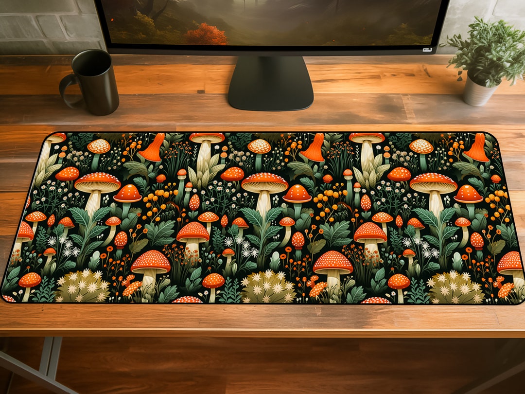 Mushroom Desk Mat, Fantasy Gaming Mousepad, XXL Large Desk Pad - Etsy