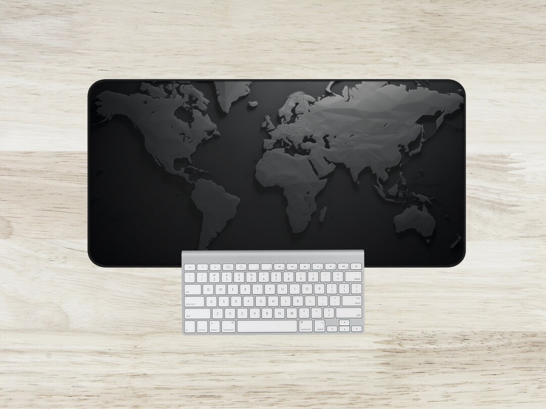 Black Map Desk Mat, Map Mousepad, Gaming Desk Mat, Large Mouse Pad ...