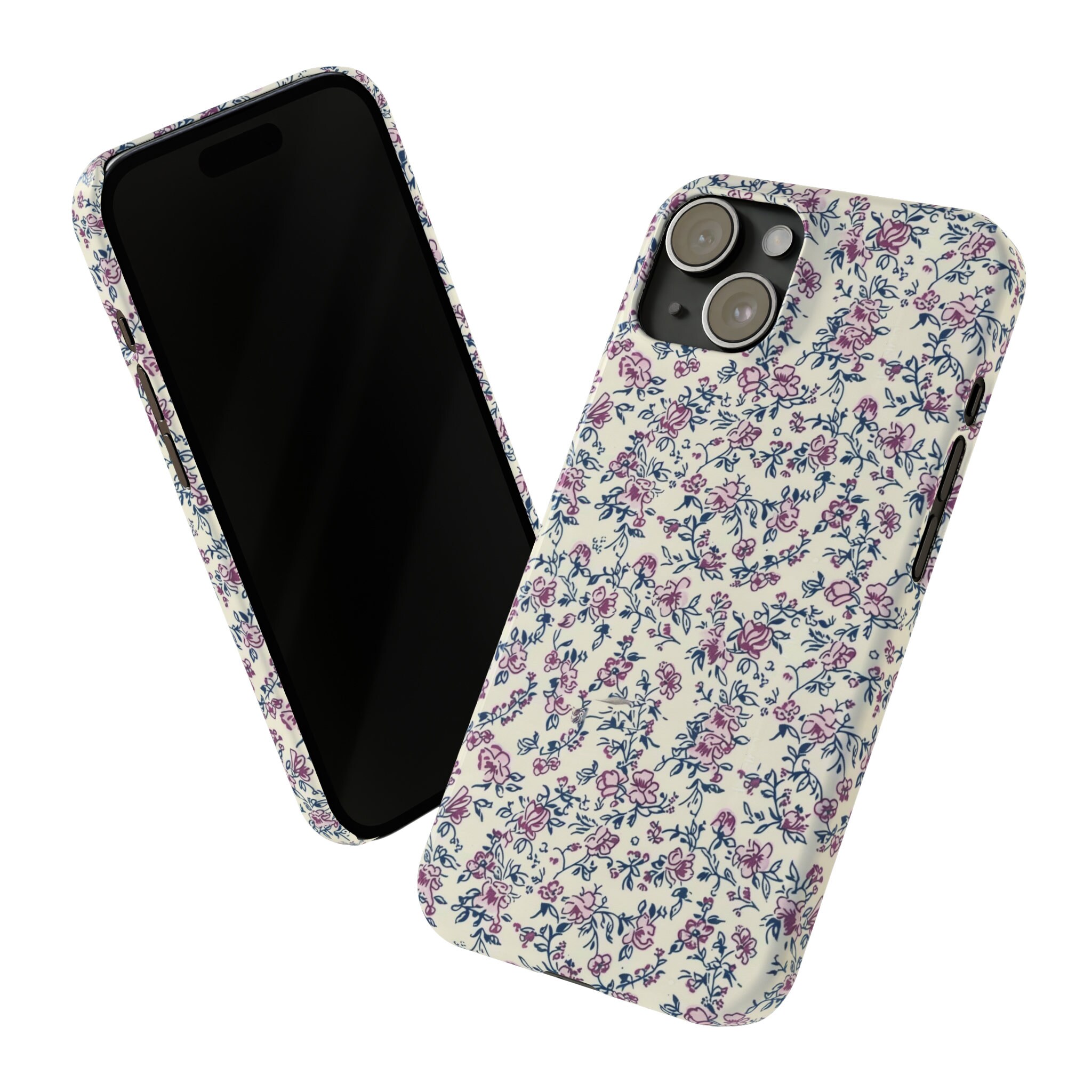 Purple Floral Toile iPhone Case, French Parisian Style, Vintage Feel - Etsy