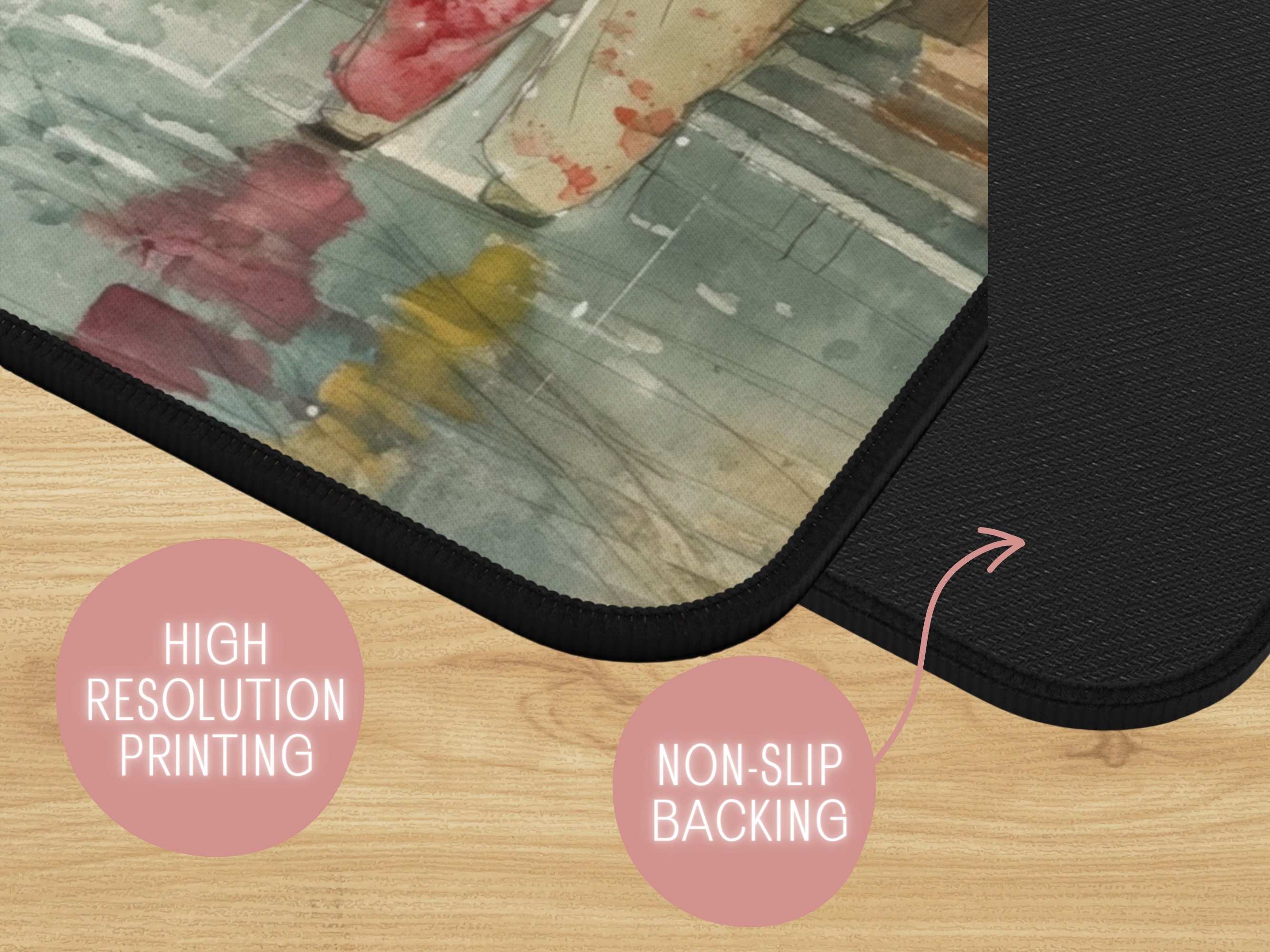 Japanese Watercolour Desk Mat, Japanese Mousepad, Japanese Desk Decor ...