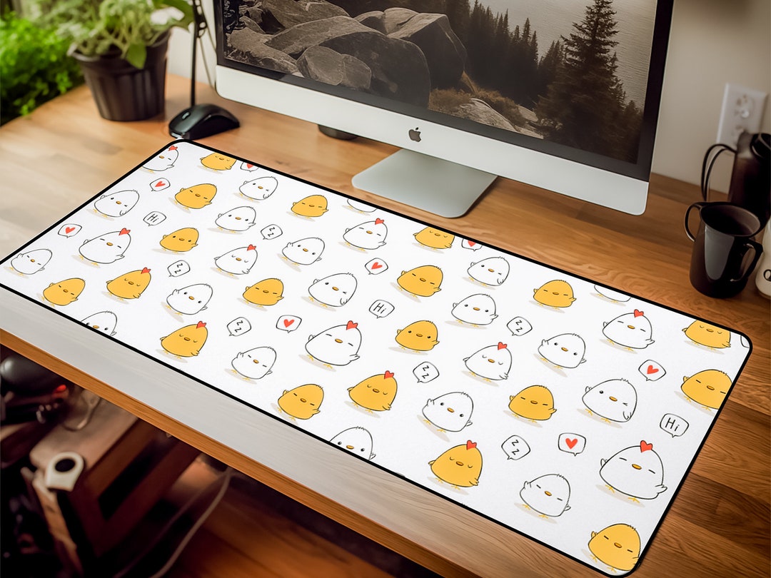 Cute Baby Chicken Desk Mat, Kawaii Desk Mat, Chicks XL Mousepad, Large ...