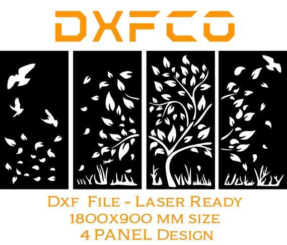Decorative Tree Panel Design Screen DXF File for Laser - Etsy