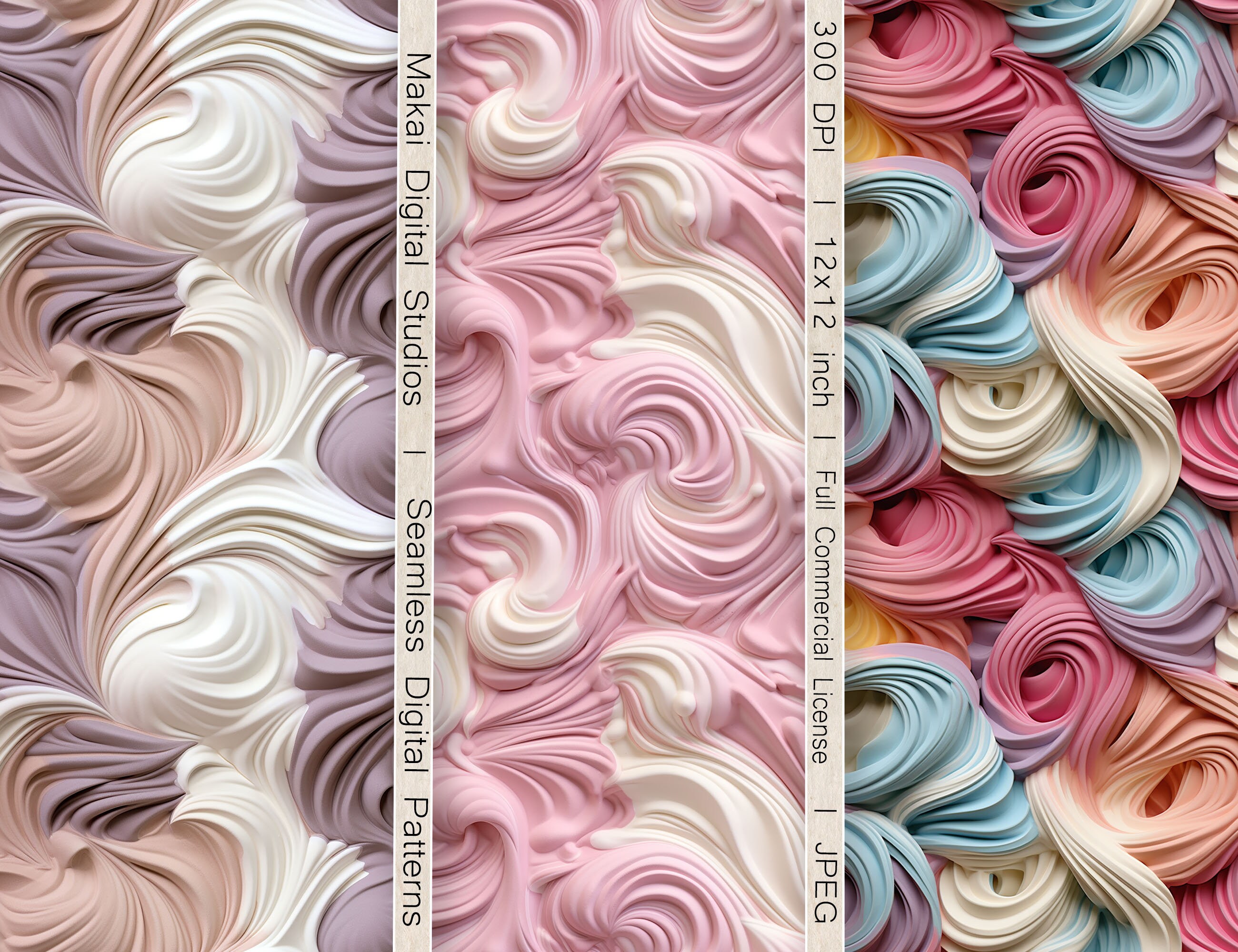 12 Seamless Digital Papers Bakery Cake Frosting Seamless - Etsy