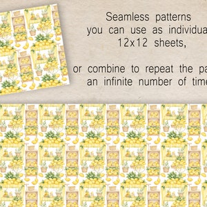 12 Seamless Digital Papers, Summer Lemonade Stand Seamless Patterns ...