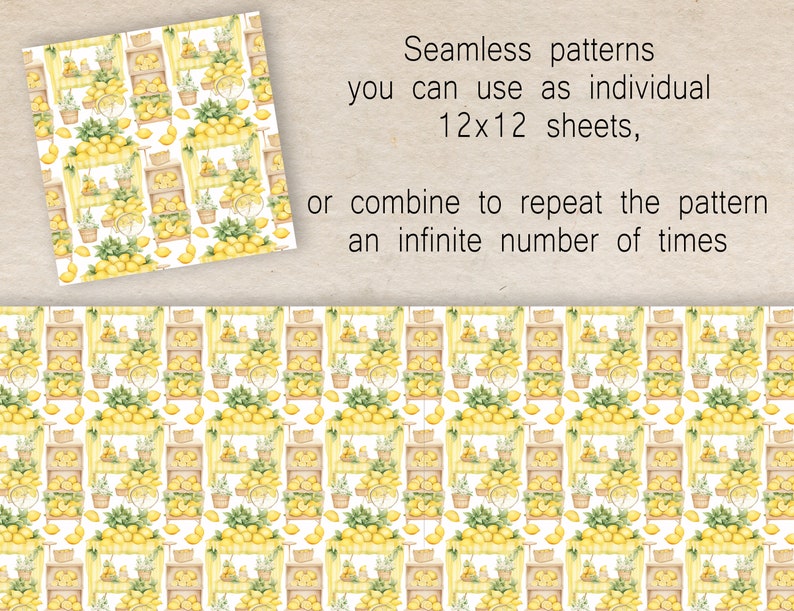 12 Seamless Digital Papers Summer Lemonade Stand Seamless - Etsy