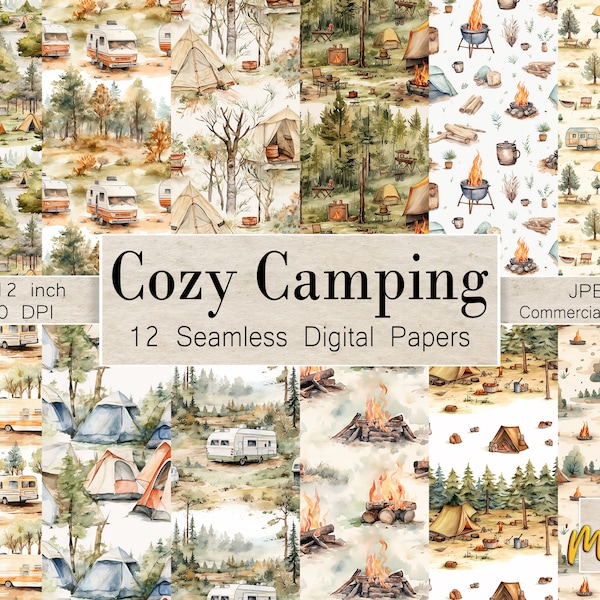 Watercolor Summer Clipart, Camping Clipart, Camp Tent Png, Campfire ...