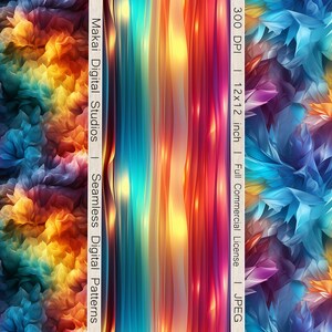 12 Digital Seamless Patterns, Modern Rainbow Seamless Patterns, Use for ...
