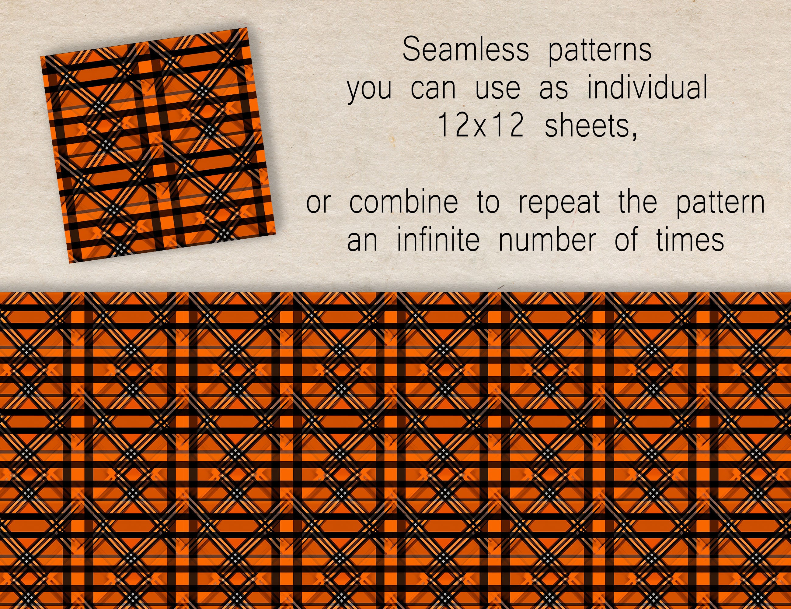 Halloween Plaids 12 Seamless Digital Patterns Use for Fabric - Etsy