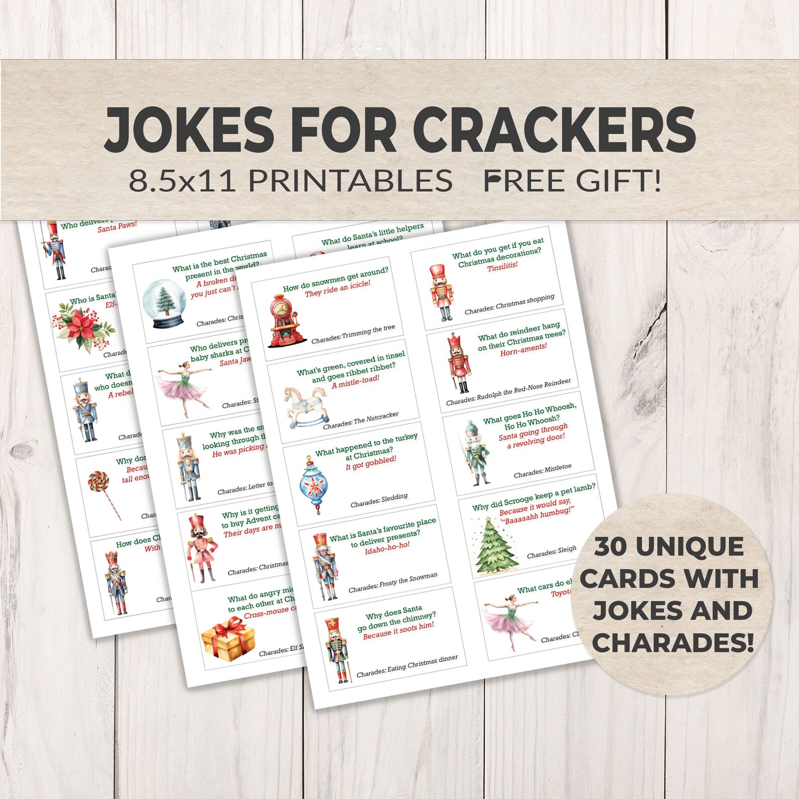 The Nutcracker Jokes for DIY Christmas Crackers, Cracker Mottos ...