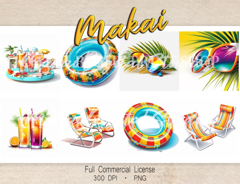 23 Clipart Downloads, Summer Pool Party, Great for Decorations, Cards ...