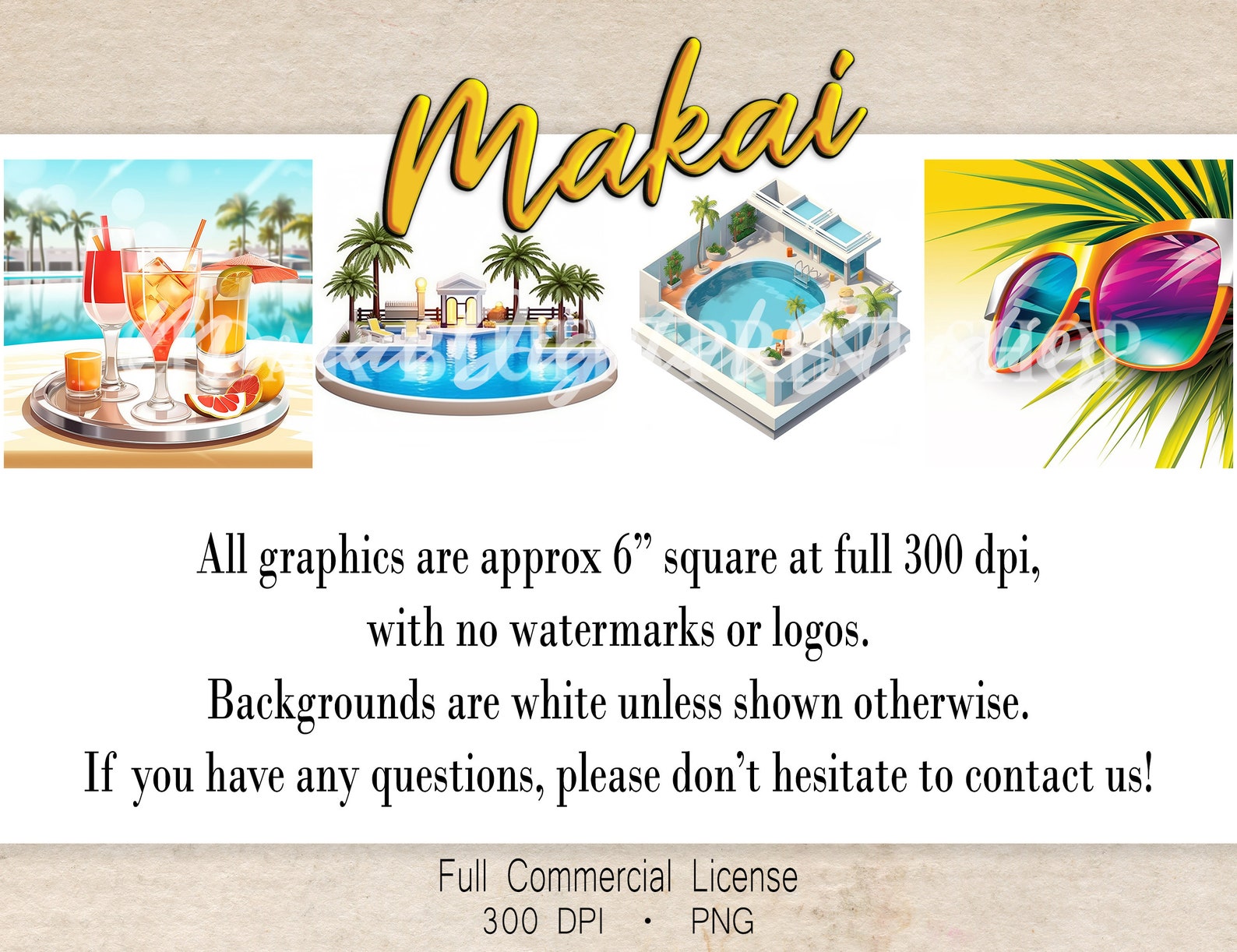 23 Clipart Downloads, Summer Pool Party, Great for Decorations, Cards ...