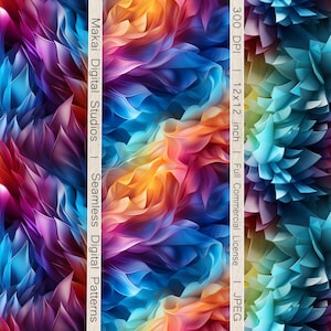 12 Digital Seamless Patterns, Modern Rainbow Seamless Patterns, Use for ...