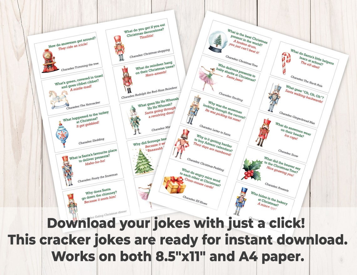 The Nutcracker Jokes for DIY Christmas Crackers, Cracker Mottos ...