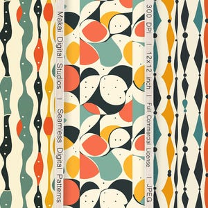 Retro Mod Geometric Patterns: 60s Psychedelic Designs (digital Download ...