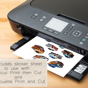 15 Printable Stickers, Instant Download, Muscle Cars, Digital Stickers ...