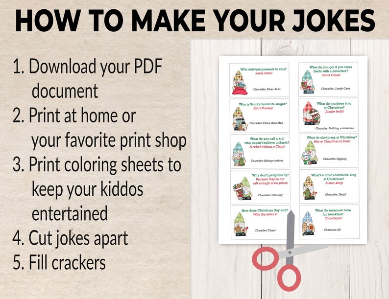 Jokes for DIY Christmas Crackers, Gnomes Christmas Cracker Mottos ...