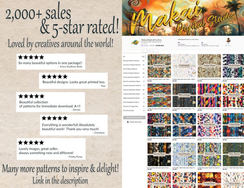 12 Digital Seamless Patterns, Swirls in 90s Colors, Use for Cards ...