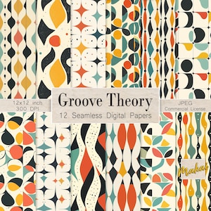 Retro Mod Geometric Patterns: 60s Psychedelic Designs (digital Download ...