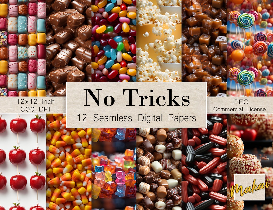 Halloween Candy Patterns, 12 Seamless Digital Papers, Great for ...