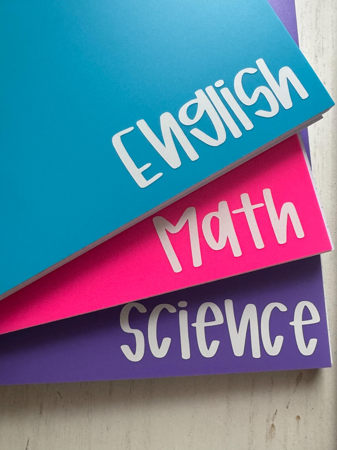 Set of 3 School Vinyl Decals , Subject Notebook Vinyl Decals, Binder ...