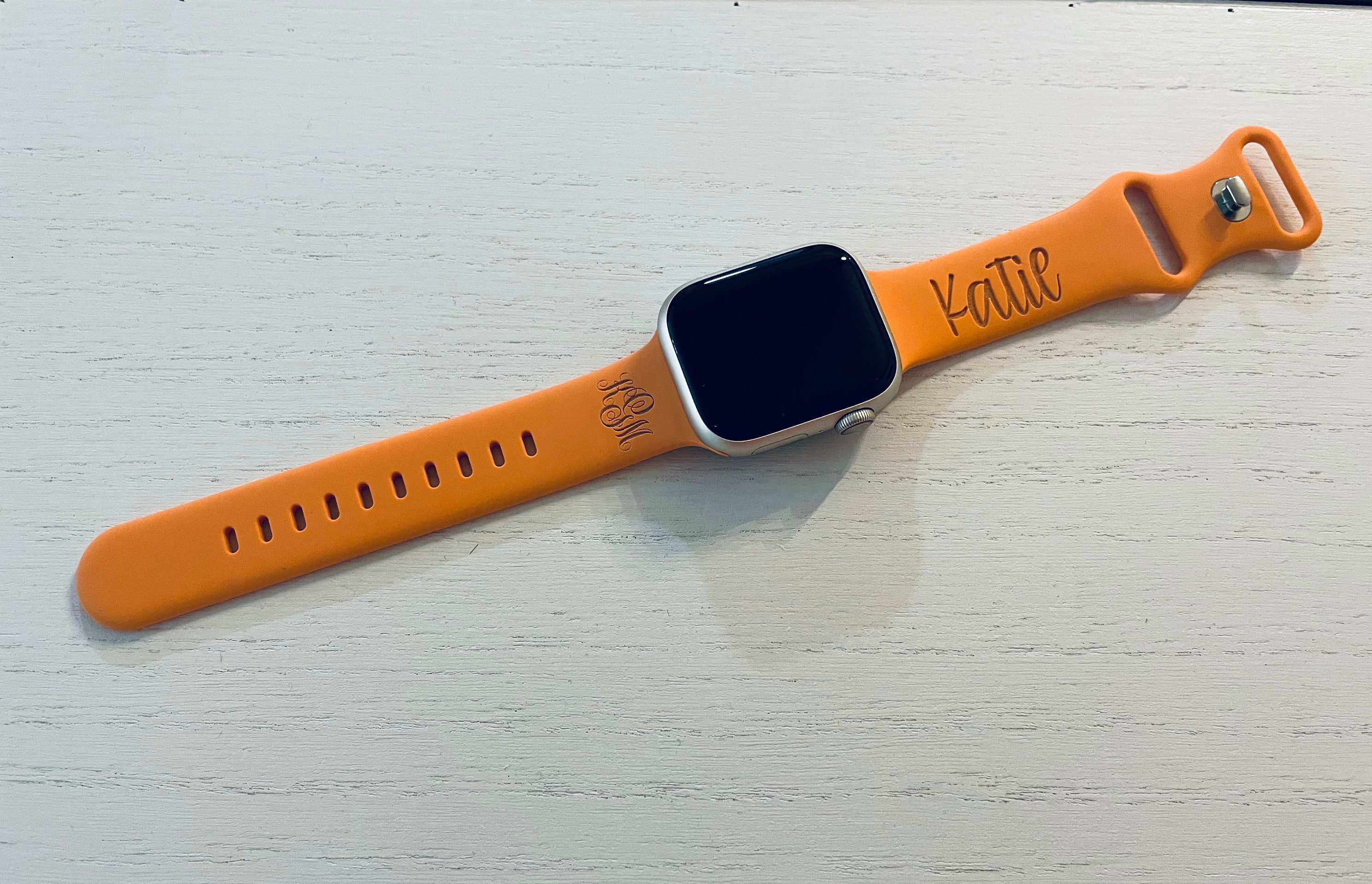 Engraved Personalized Watch Band for Apple Watch- Initials With Name - Etsy
