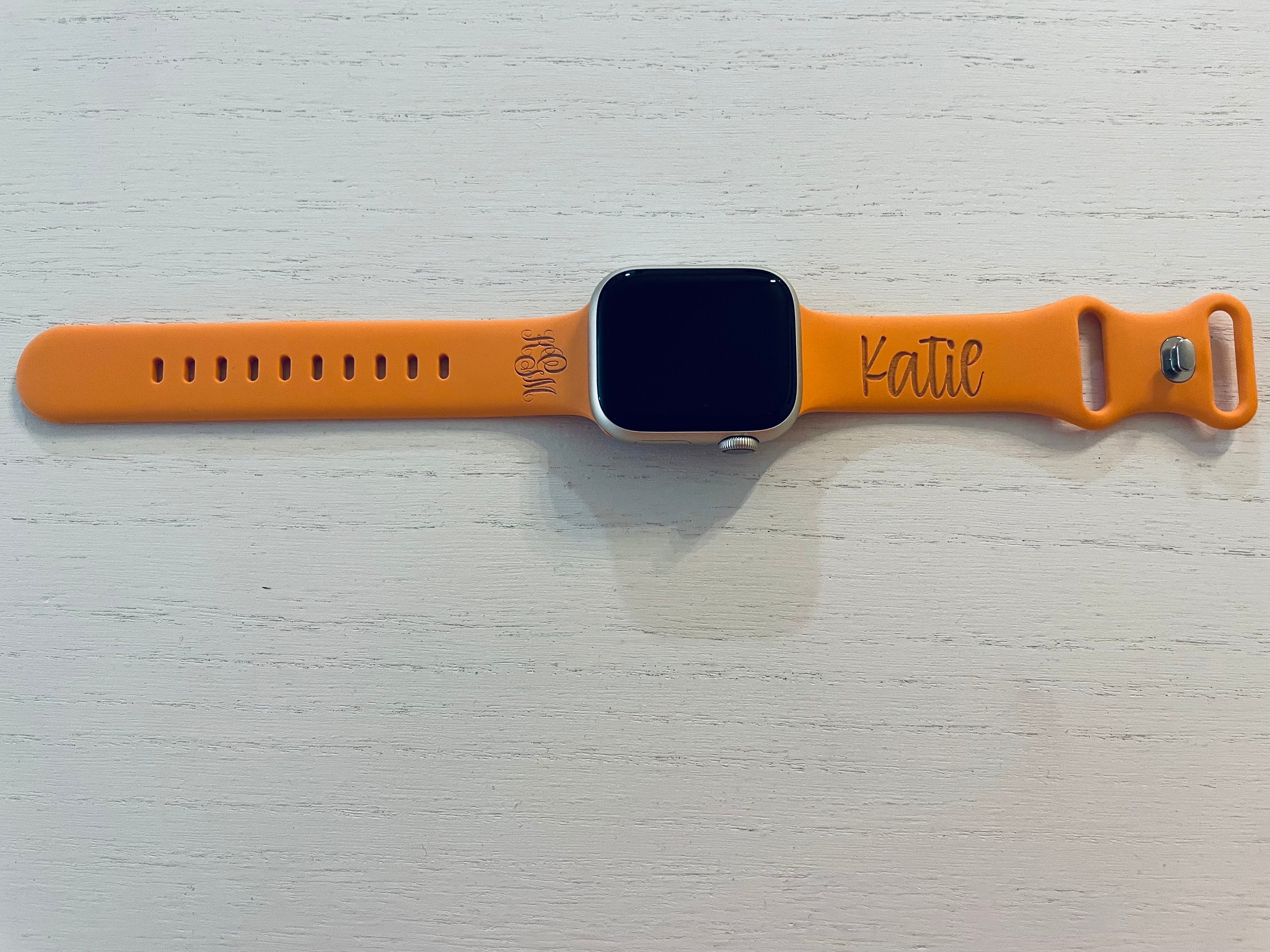 Engraved Personalized Watch Band for Apple Watch- Initials With Name - Etsy