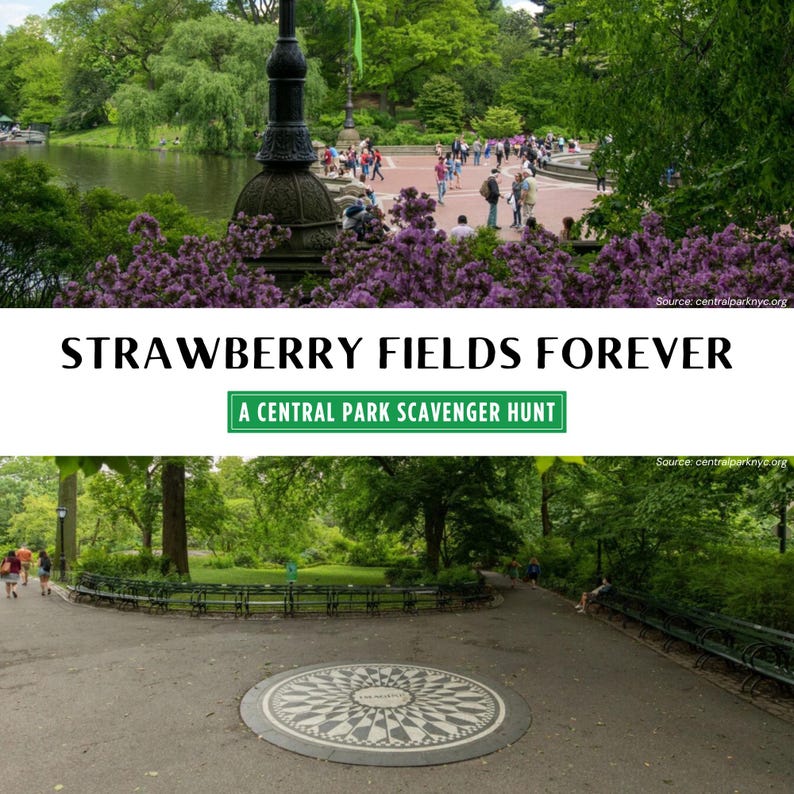 Strawberry Fields Forever: A Central Park Scavenger Hunt | Challenging ...