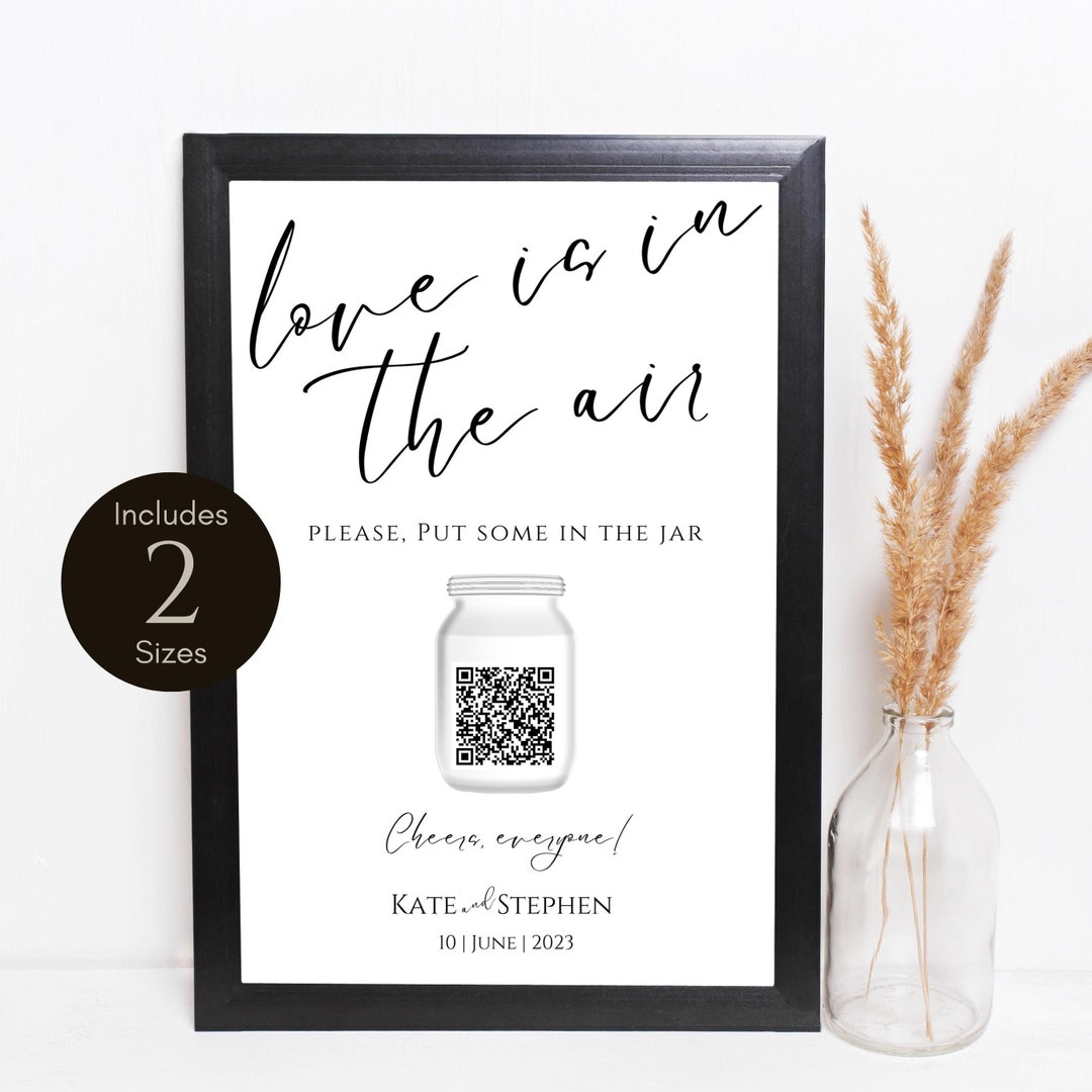 Wedding Tip Your Bartender Sign Template Tip Jar Sign QR - Etsy