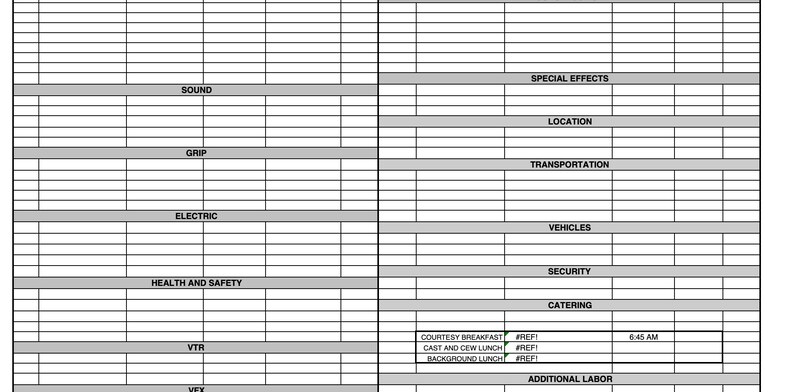 Film Production Report Template: Customizable Excel File - Etsy