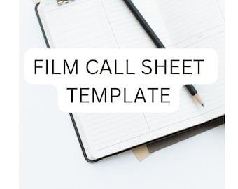 Film Call Sheet - Etsy