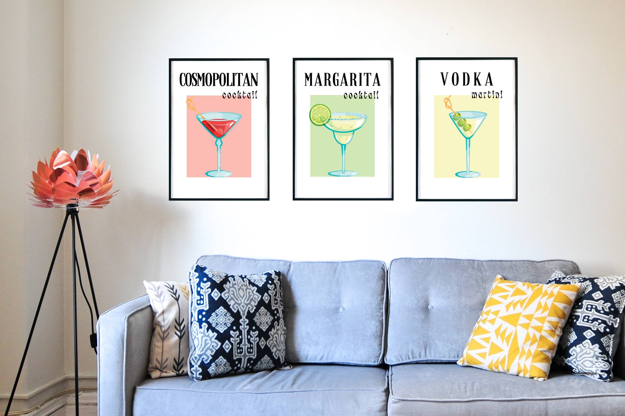 Set of 6 Prints DIGITAL Prints Wall Art Cocktails Art - Etsy